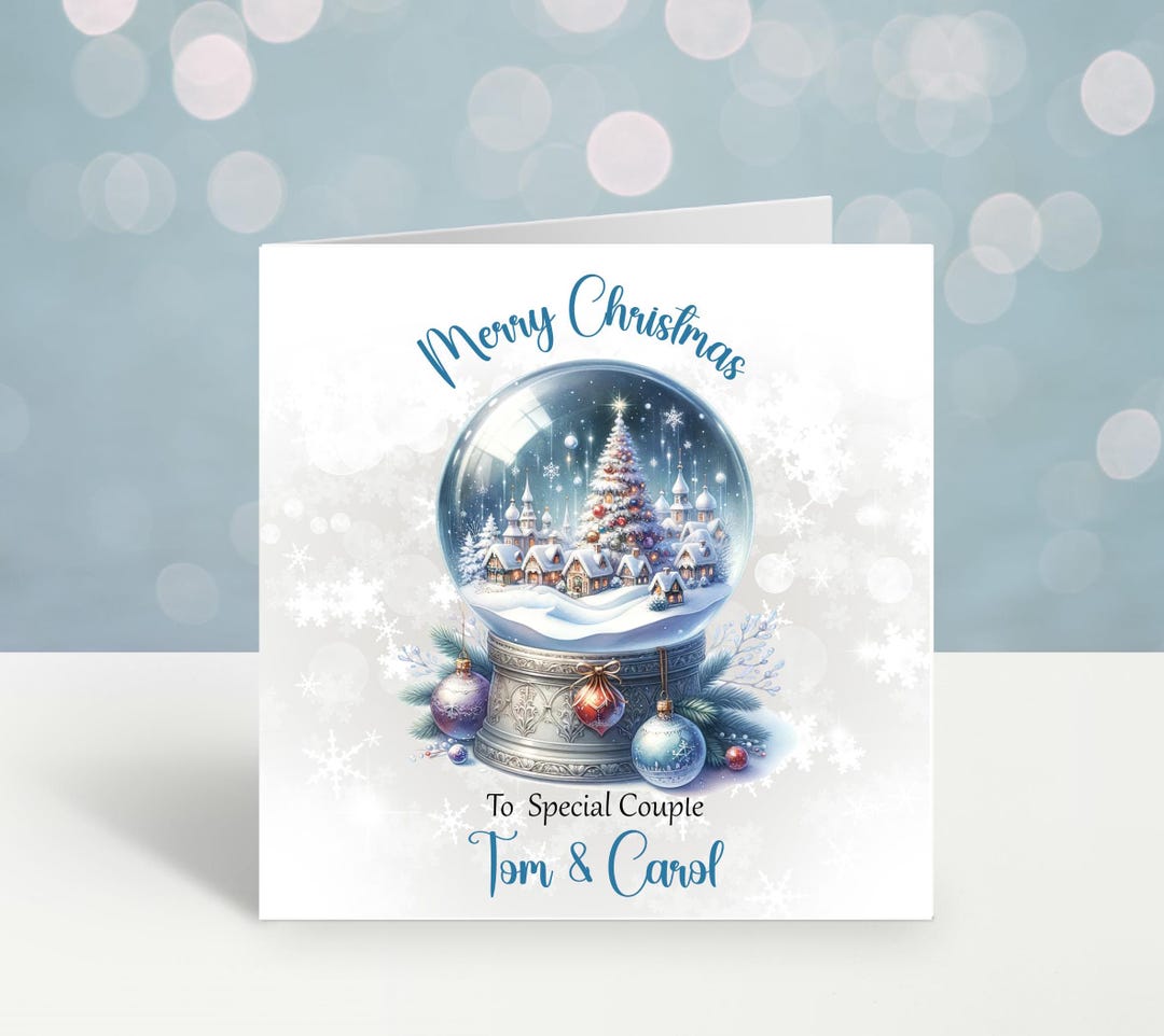 Snow Globe Christmas Card, Personalized Holiday Greeting - Etsy UK