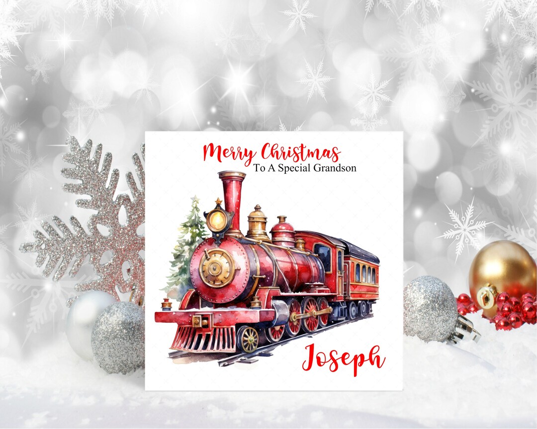 Personalised Christmas Card Steam Train Christmas Train - Etsy
