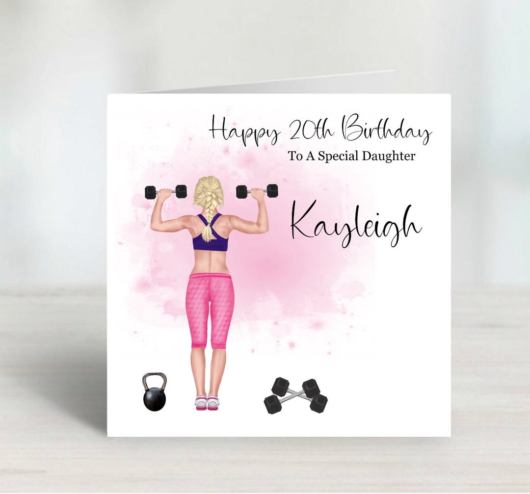 Personalised Birthday Card Gym Girl Fitness Daughter Sister ...