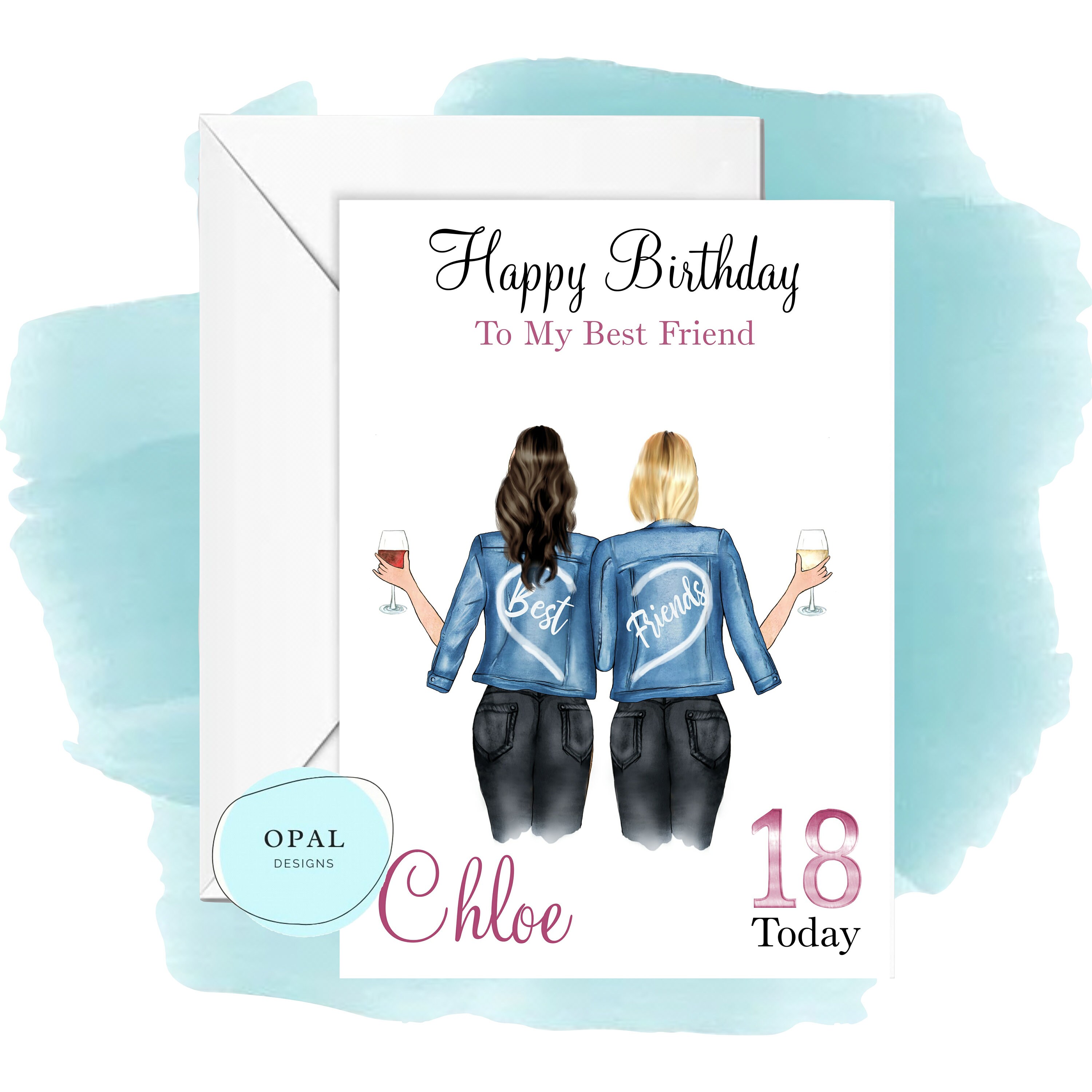 Personalized Best Friend Birthday Card, Custom Bestie Gift - Etsy UK