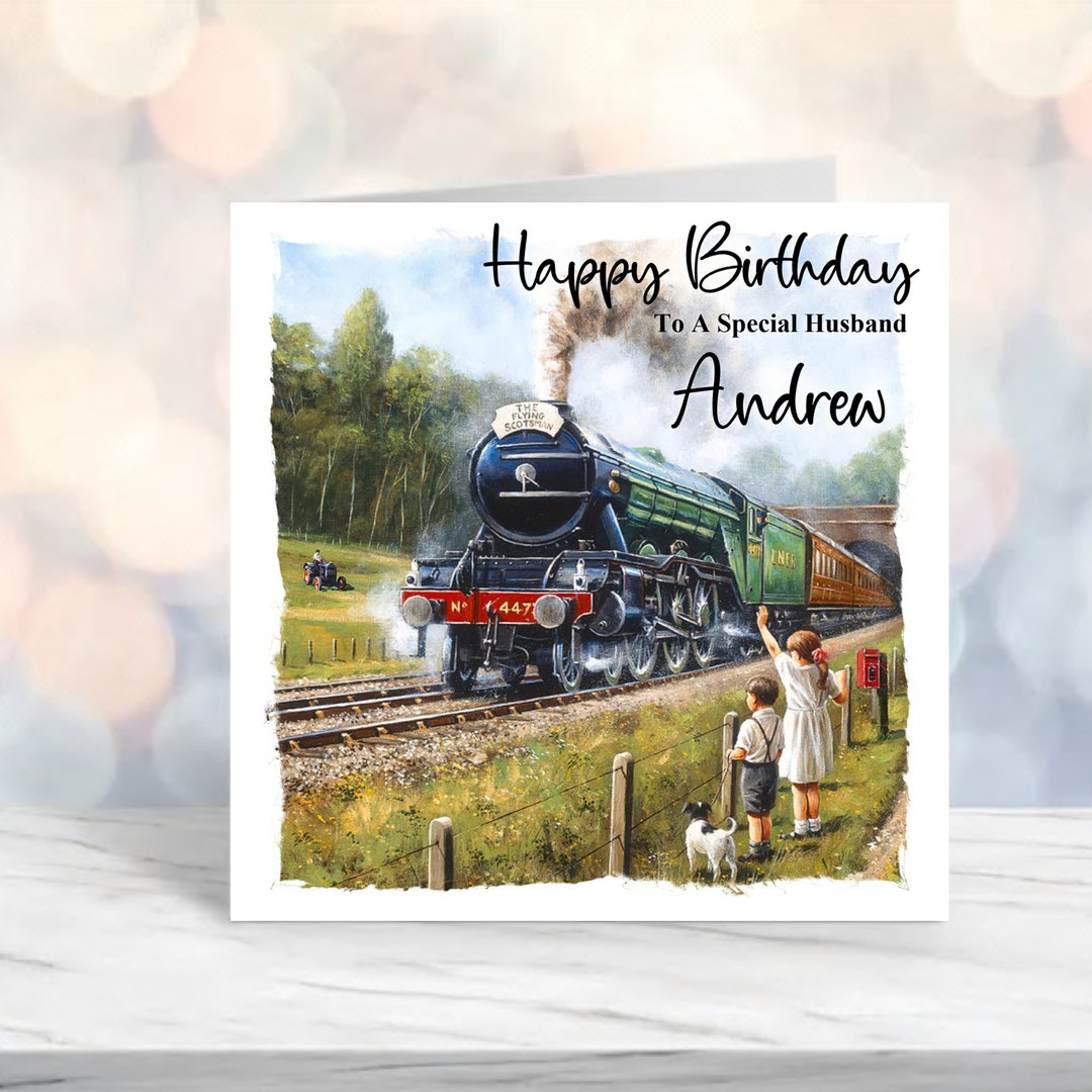 Personalised Train Birthday Card Steam Train Locomotive Steam Engine ...