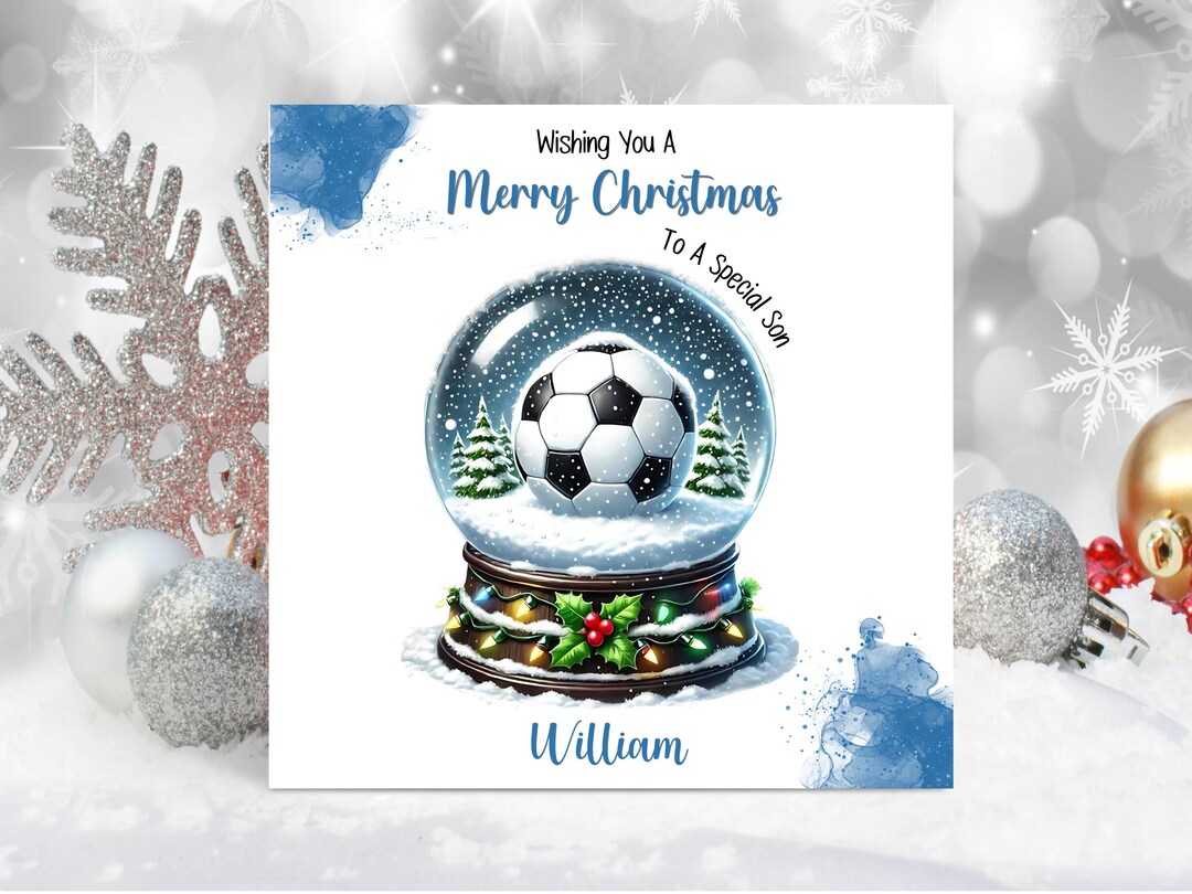 Personalised Christmas Card, Football Boys Son Grandson Nephew Friend ...