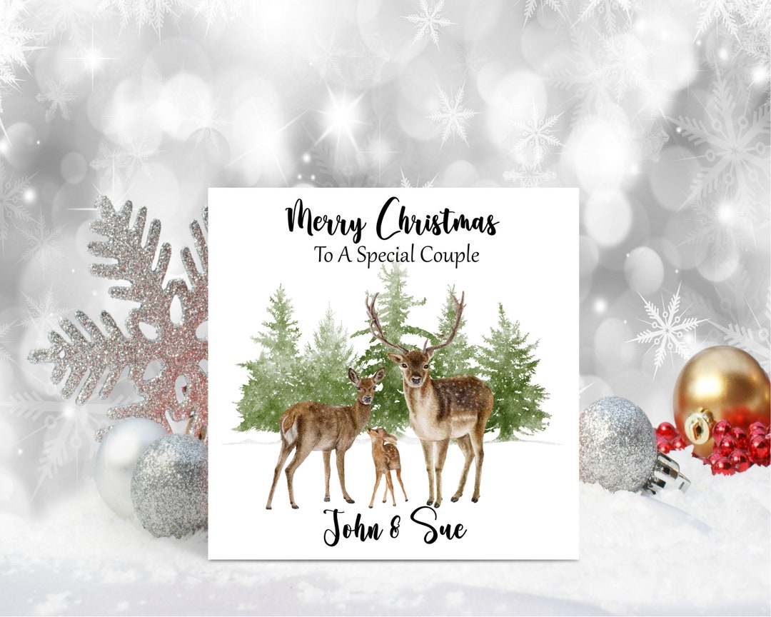 Personalised Christmas Card Reindeer Daughter Friend Sister Any Name ...