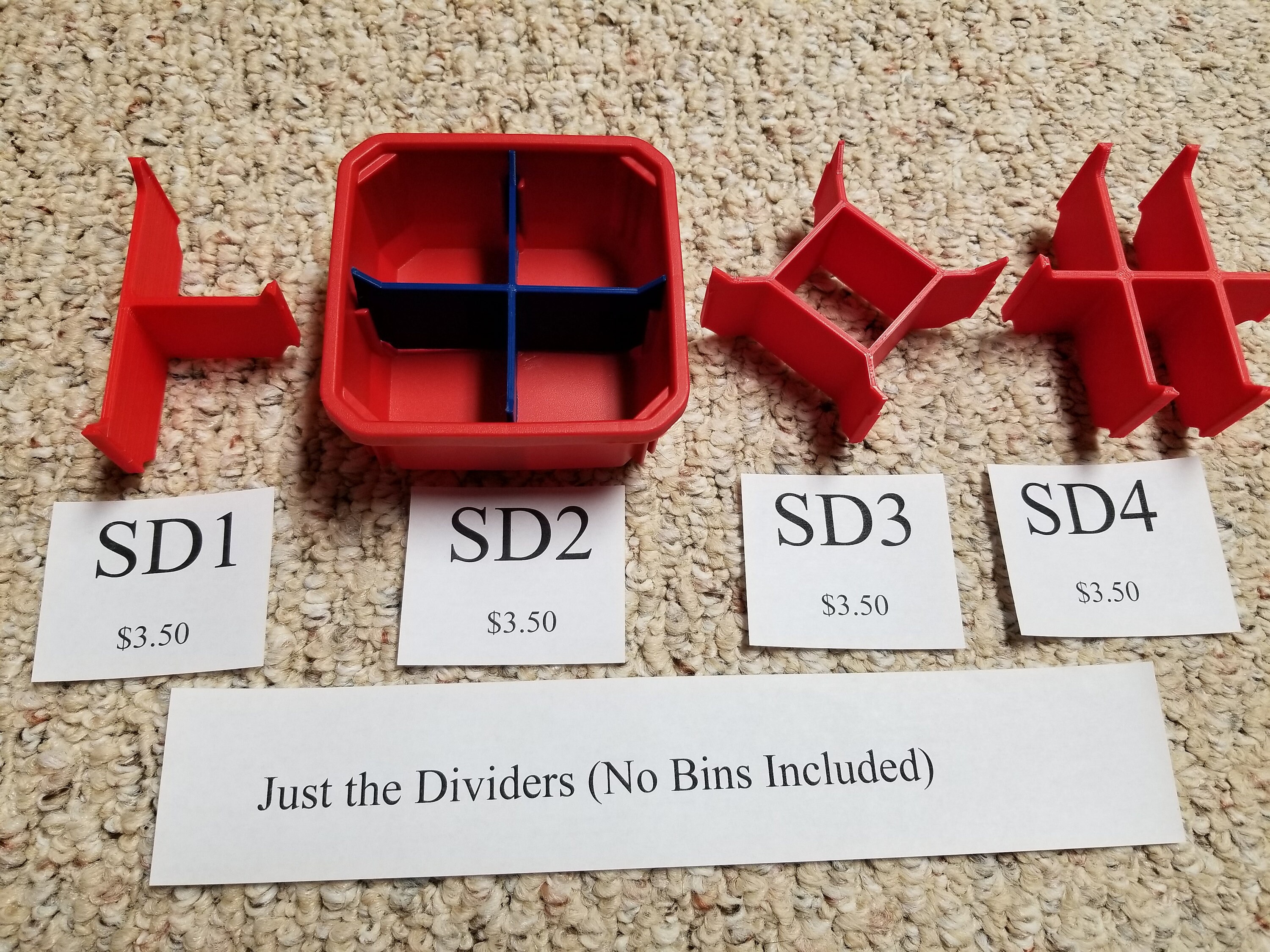 Packout Custom Small Bin Dividers 4 Options | Etsy