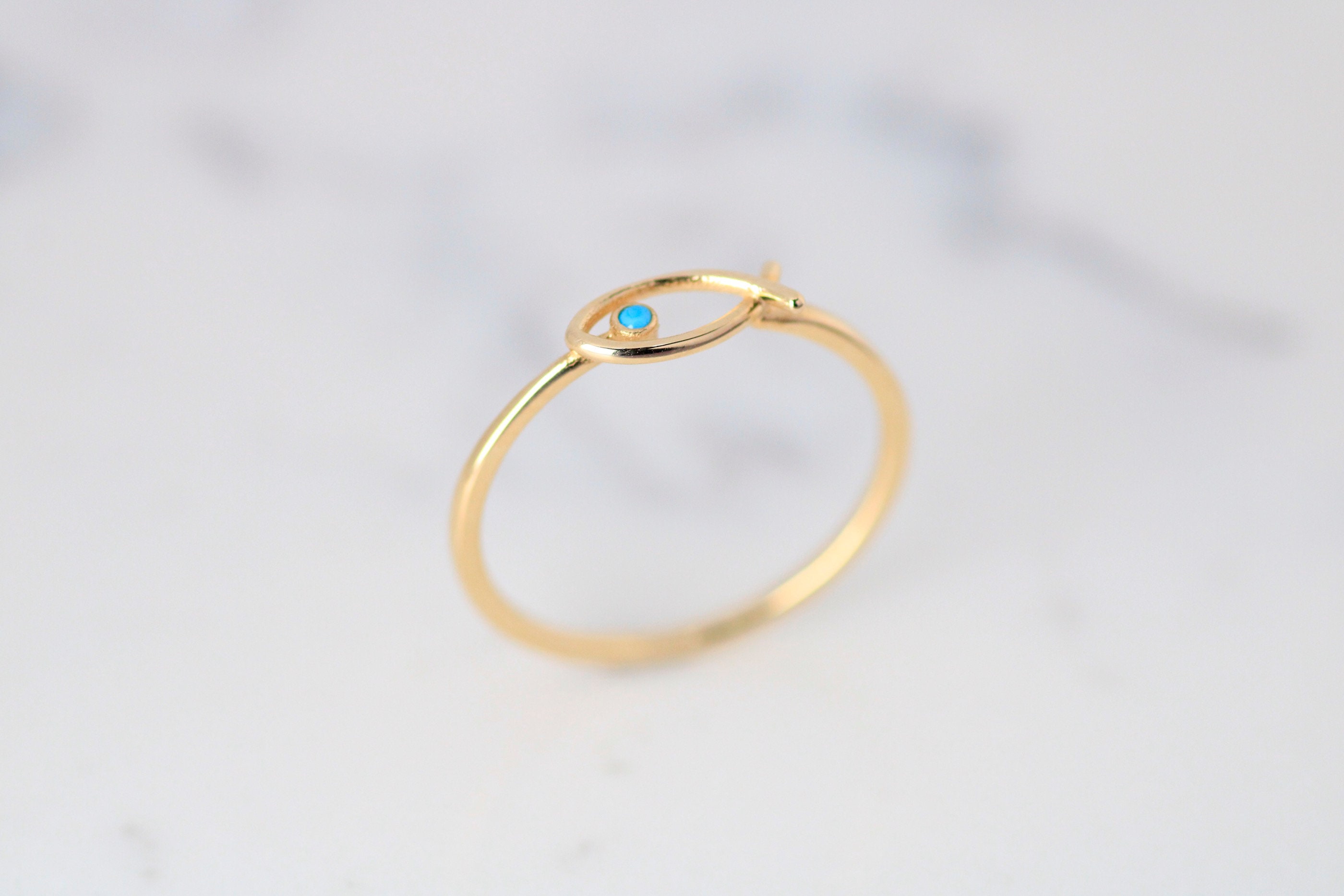 14K Solid Gold Fish Ring, Stackable Ring, Minimalist Ring, Fish Ring ...