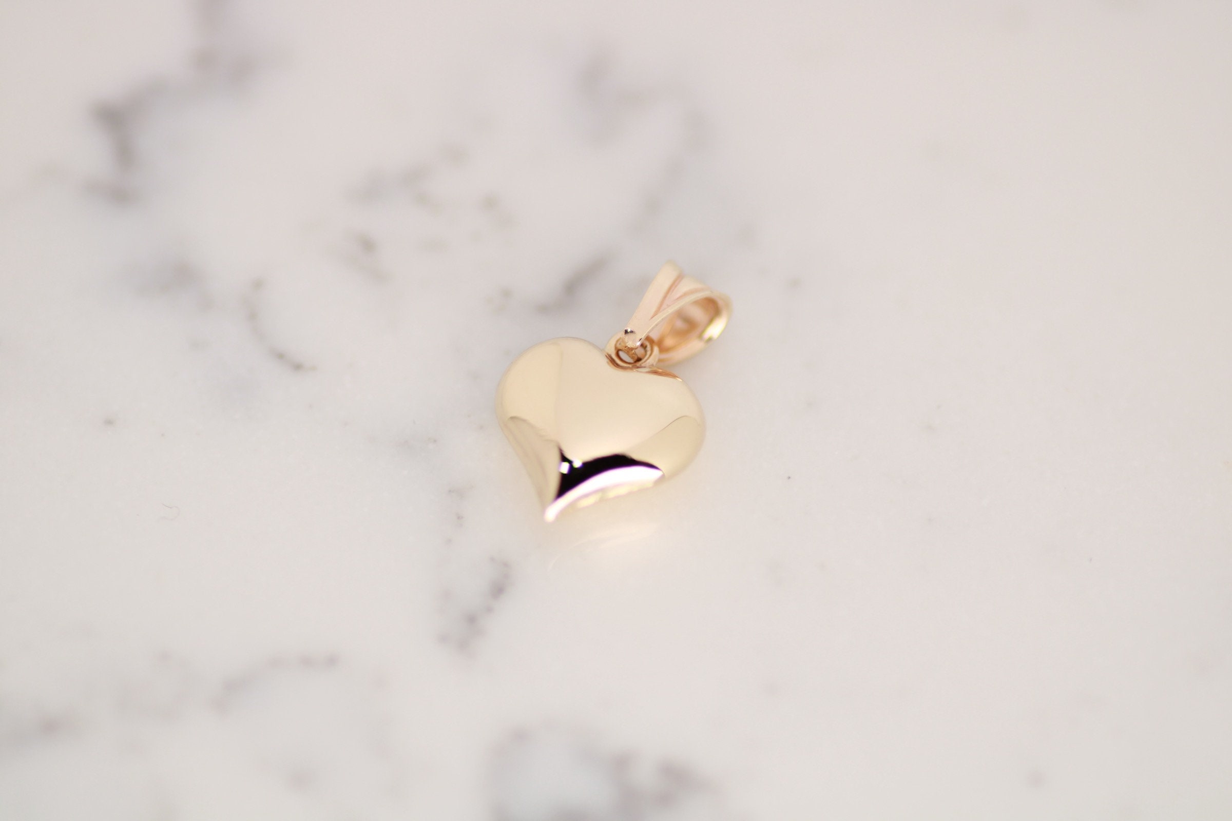 14K Solid Gold Heart Pendant Solid Gold Pendant Gold Heart - Etsy