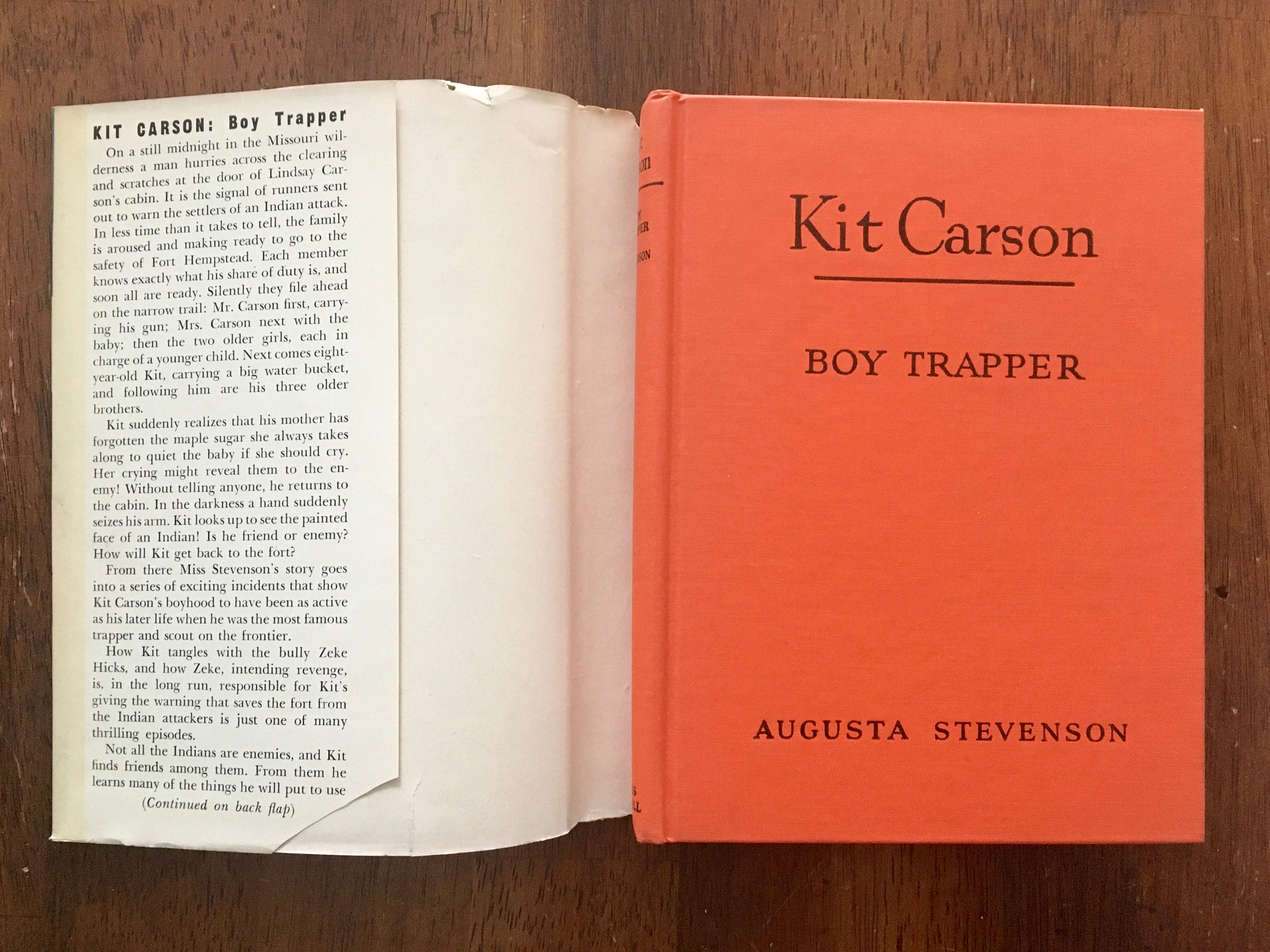 1945 Kit Carson: Boy Trapper by Augusta Stevenson, HC/DJ Childhood of ...