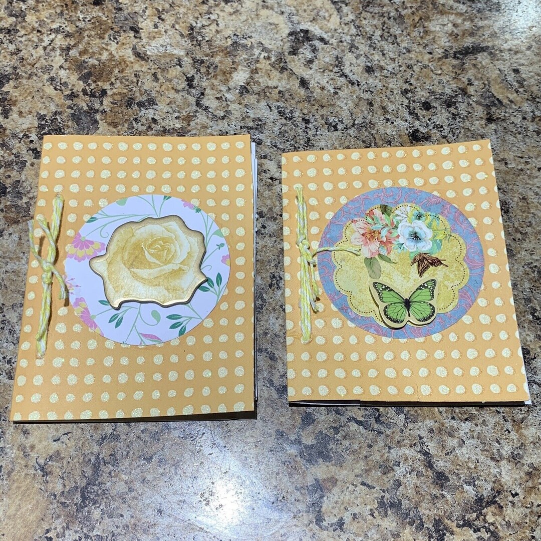 2 Junk Journal Notebooks Handmade Yellow Flowers 3.5x4.5 In - Etsy