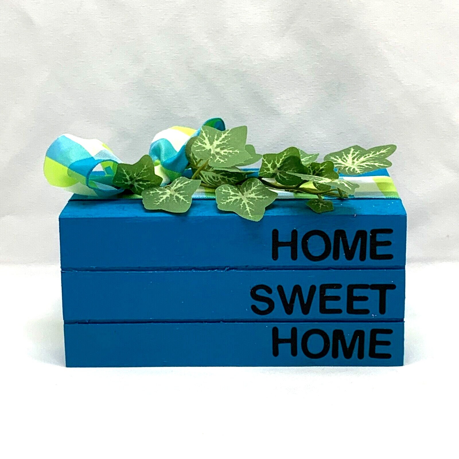 Handmade Faux Book Stack Home Sweet Home Blue Tier Tray Decor - Etsy
