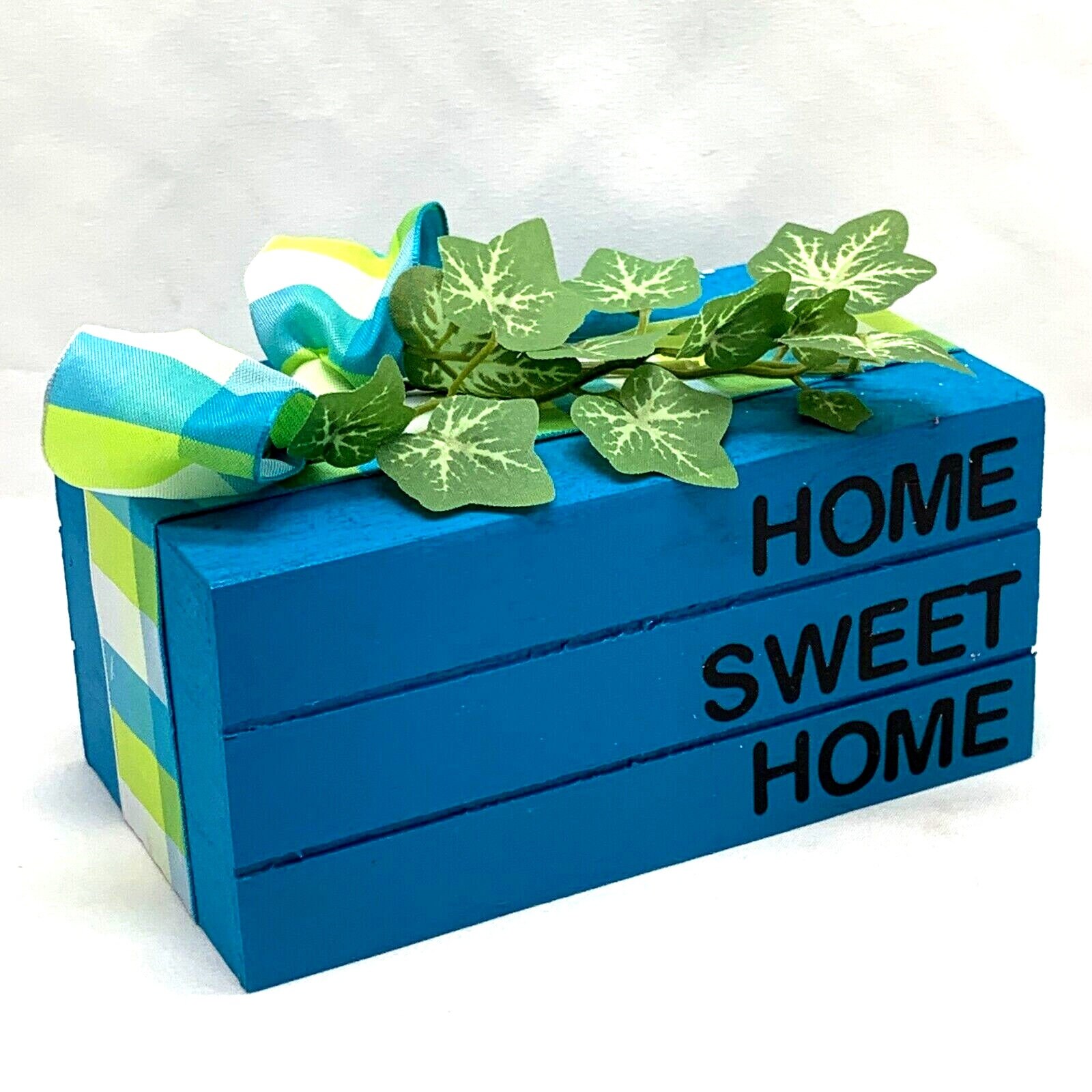 Handmade Faux Book Stack Home Sweet Home Blue Tier Tray Decor - Etsy