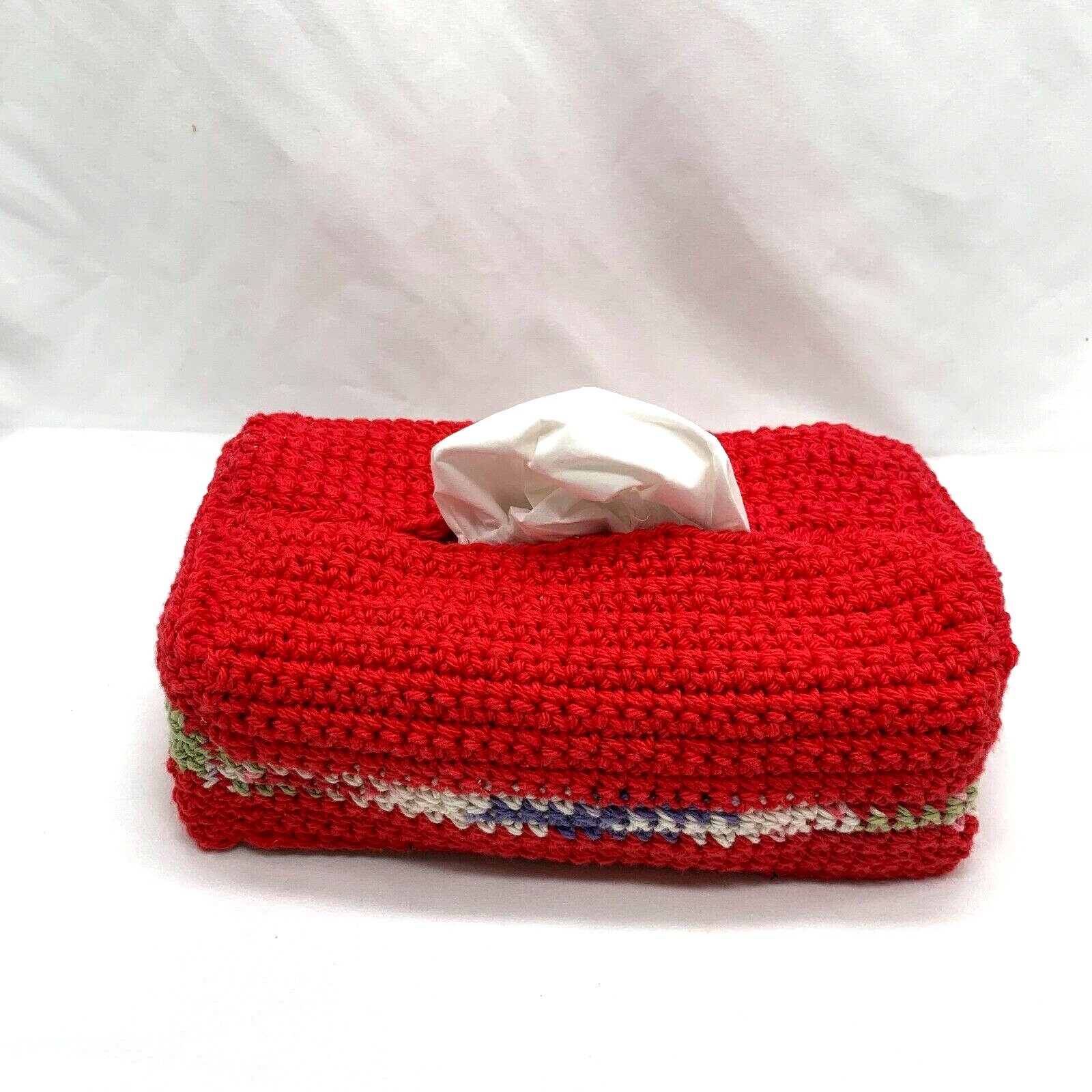 Facial Tissue Box Cover Rectangular Handmade Crochet Red - Etsy