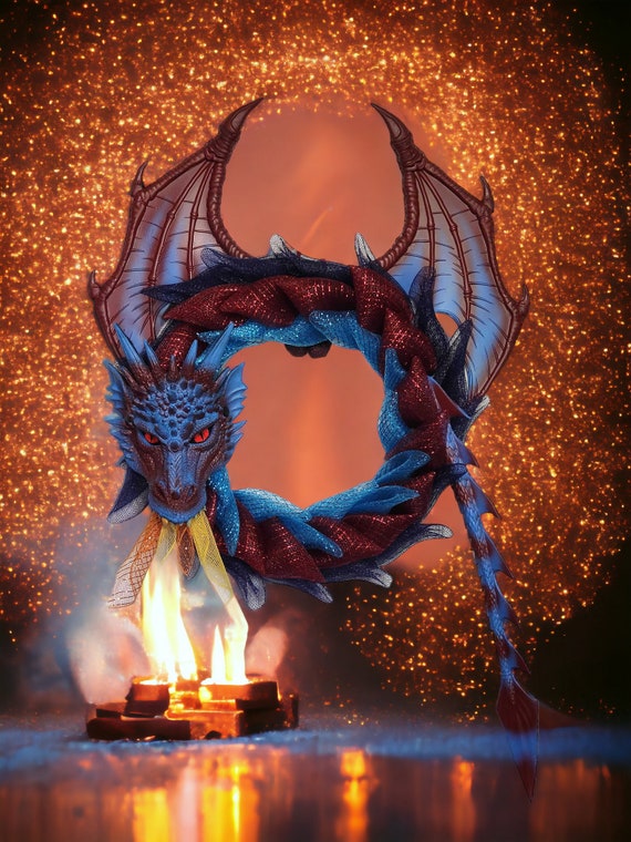 Blue And Red Fire Dragons