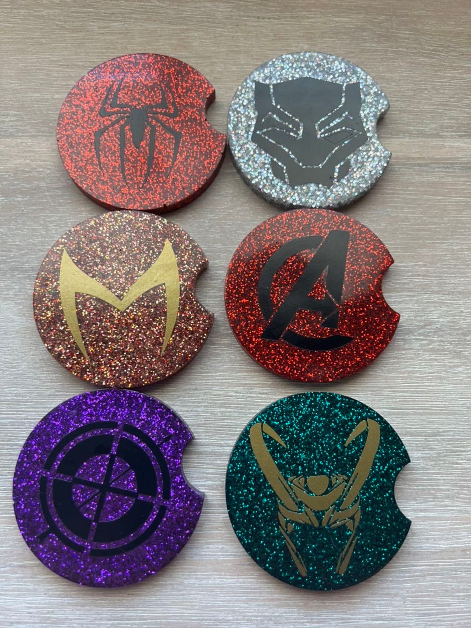 Avengers Car Coasters Avengers Cup Avengers Set of Two - Etsy