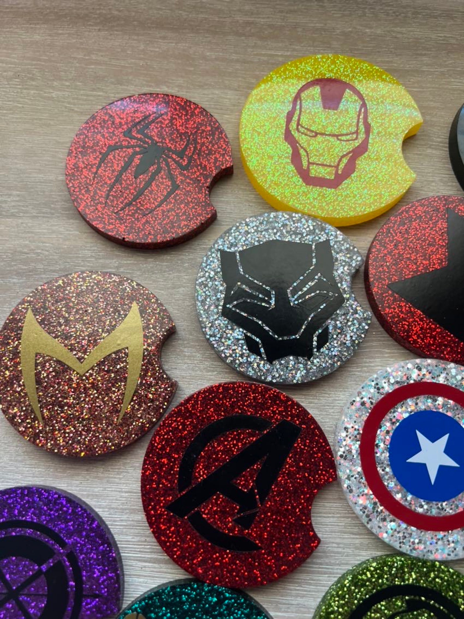 Avengers Car Coasters Avengers Cup Avengers Set of Two - Etsy