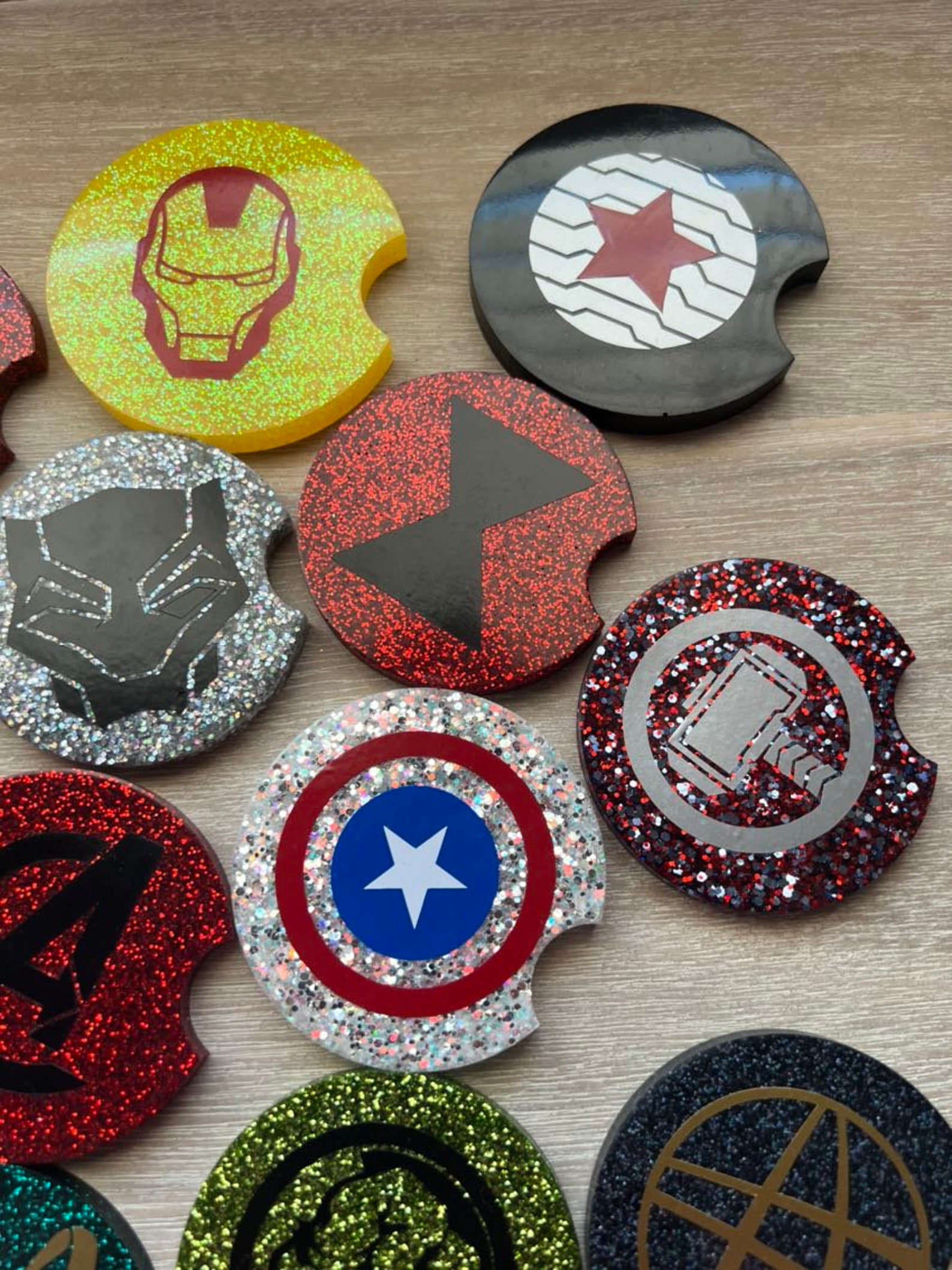 Avengers Car Coasters Avengers Cup Avengers Set of Two - Etsy