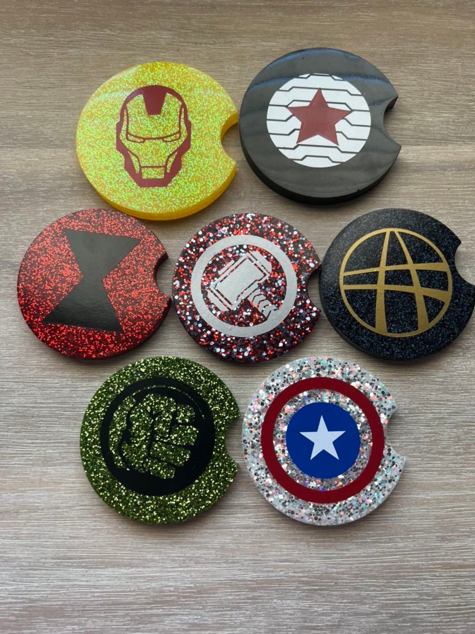 Avengers Car Coasters Avengers Cup Avengers Set of Two - Etsy