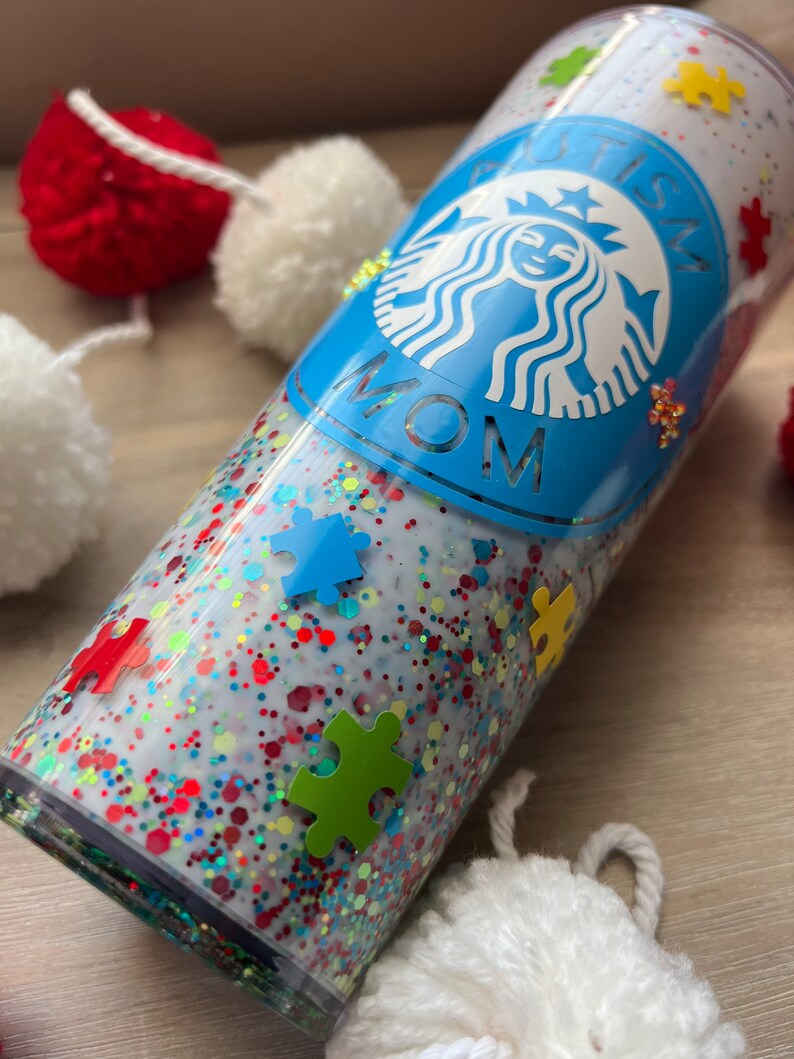 Autism Mom Snowglobe | Autism Starbucks Cup | Autism Awareness | Autism ...