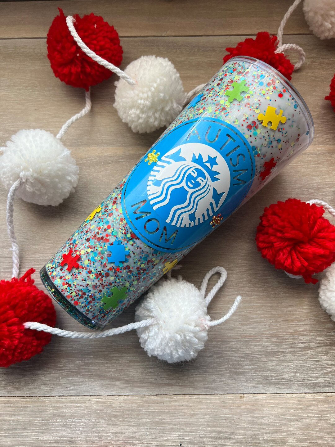 Autism Mom Snowglobe | Autism Starbucks Cup | Autism Awareness | Autism ...