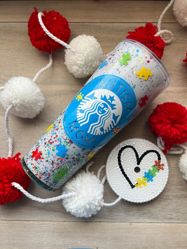 Autism Mom Snowglobe | Autism Starbucks Cup | Autism Awareness | Autism ...