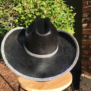 Rimmed Rhinestone Cowgirl Hat. Western Wedding. Country - Etsy