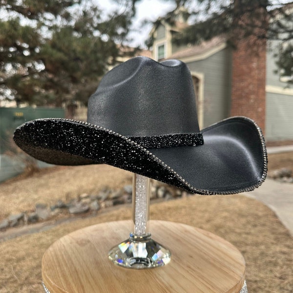 Black Cowgirl Hat Rhinestones - Etsy