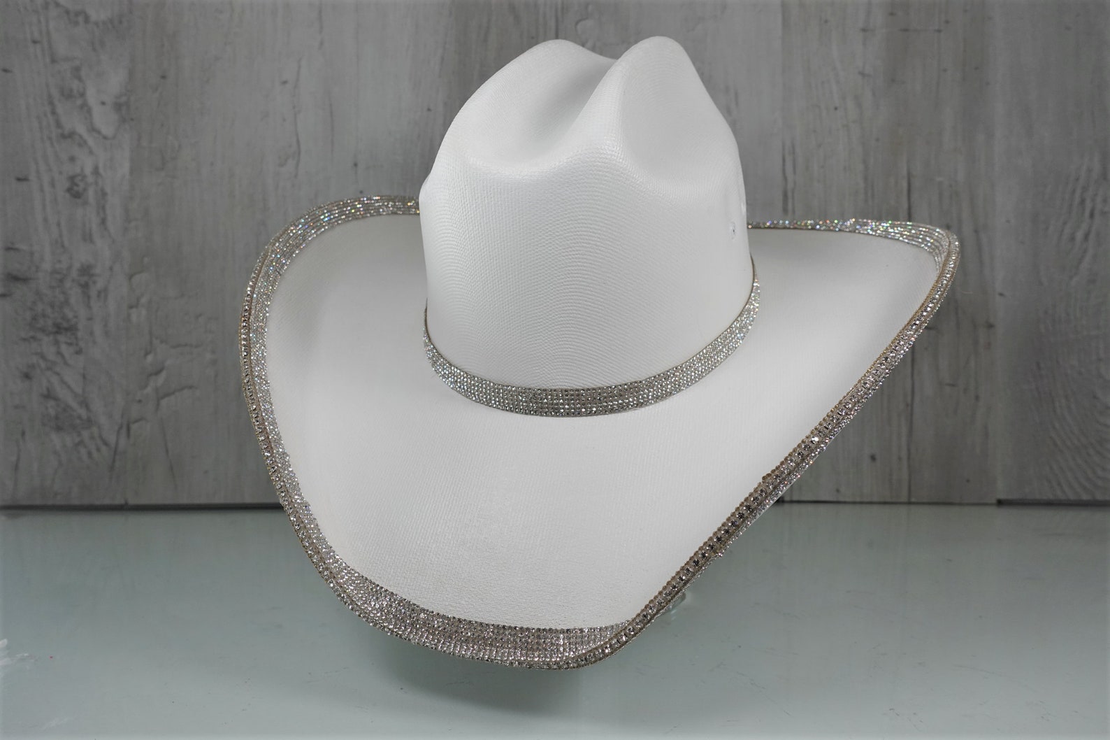Rimmed Rhinestone Cowgirl Hat. Western Wedding. Country - Etsy