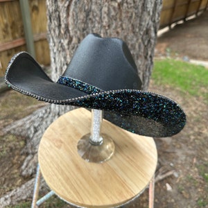 Black Cowgirl Hat With Rhinestones. Western Wedding. Country - Etsy