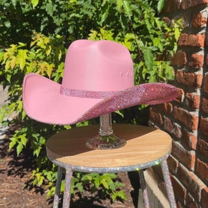 Pink Rhinestone Cowgirl Hat. Western Wedding. Country Concert. - Etsy