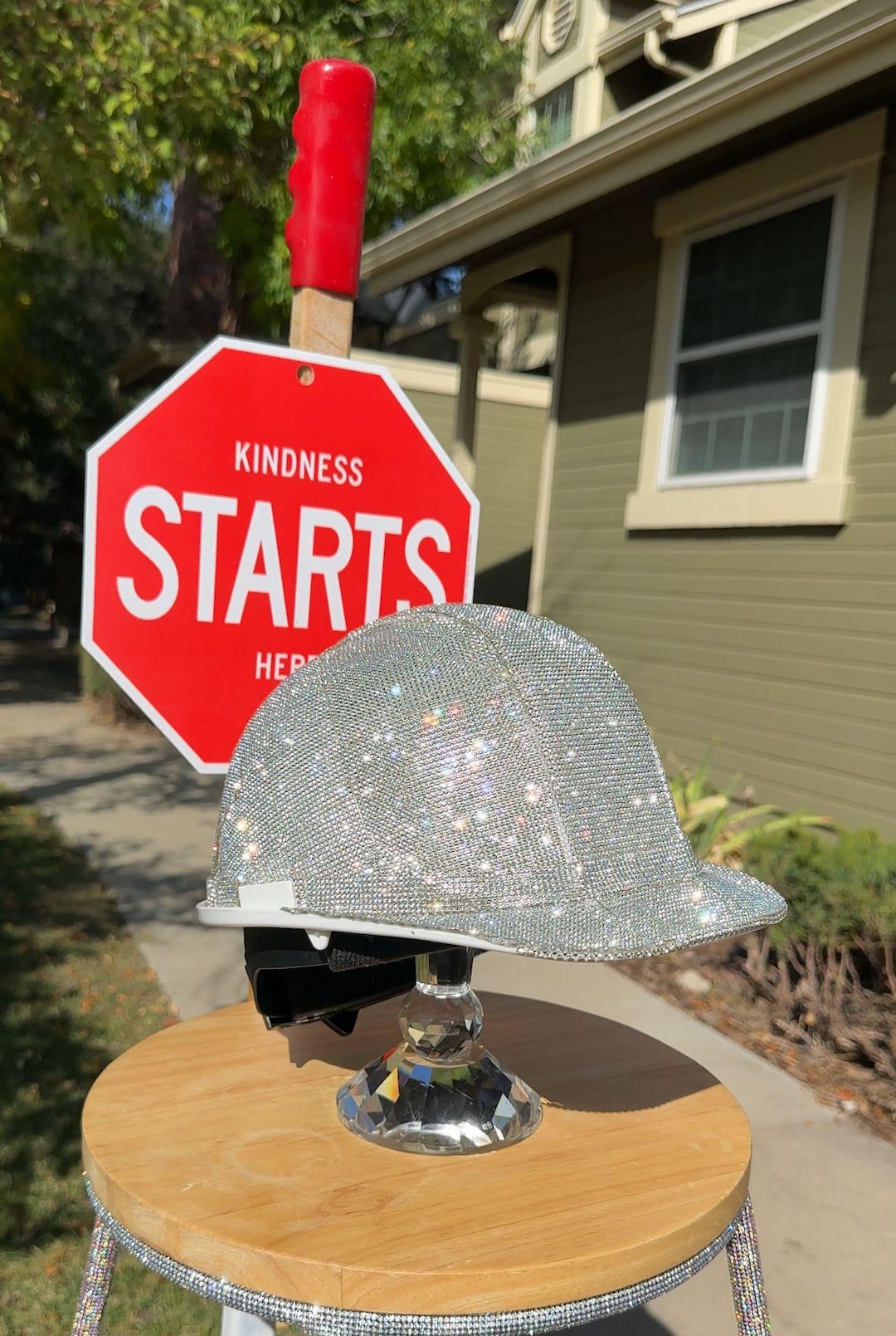 Rhinestone Covered Hard Hat. Job-site, Construction, Builder, Oil Field ...