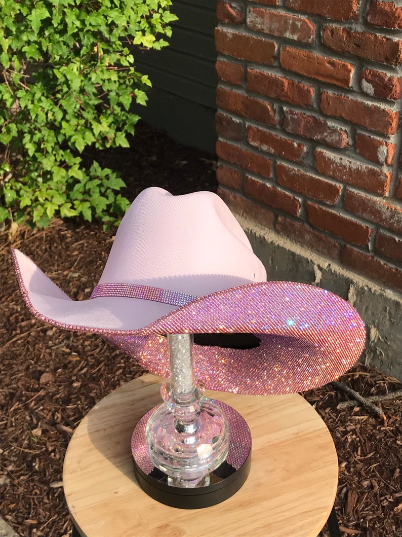 Pink Rhinestone Cowgirl Hat. Western Wedding. Country Concert. - Etsy