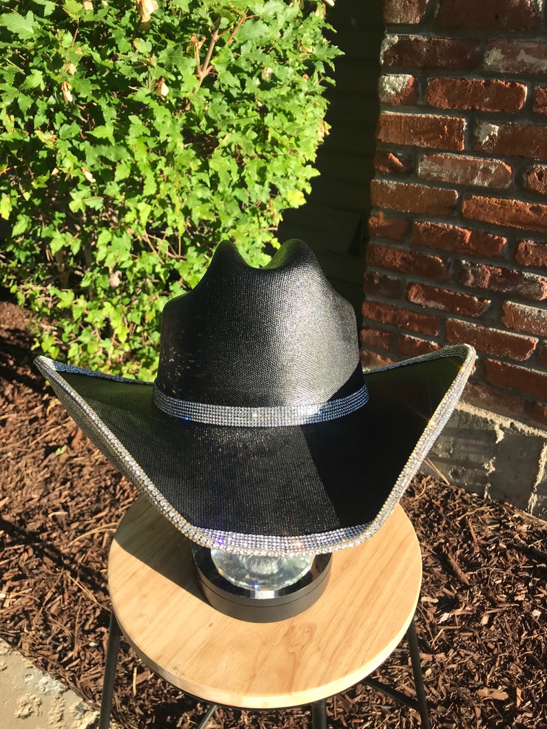 Rimmed Rhinestone Cowgirl Hat. Western Wedding. Country - Etsy