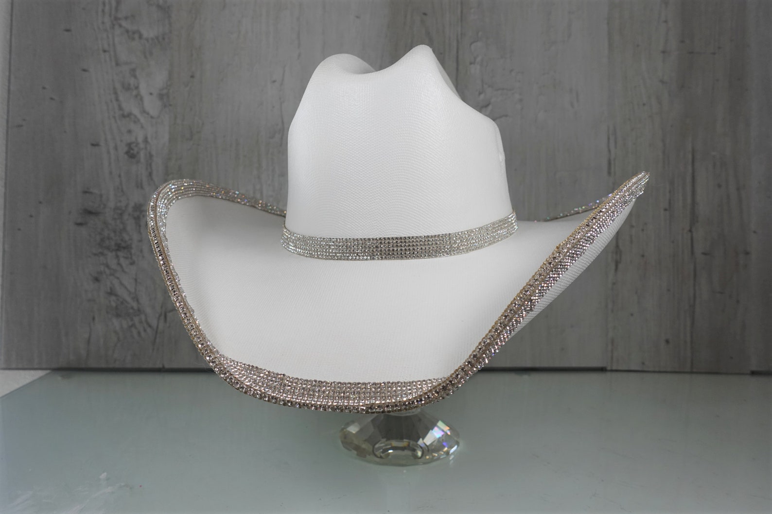 Rimmed Rhinestone Cowgirl Hat. Western Wedding. Country - Etsy