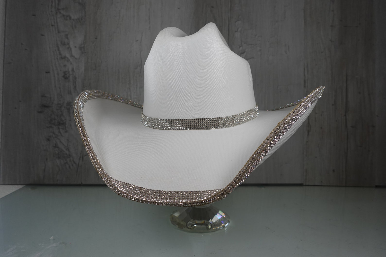 Rimmed Rhinestone Cowgirl Hat. Western Wedding. Country - Etsy