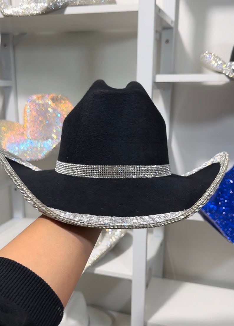 Rimmed Rhinestone Cowgirl Hat. Western Wedding. Country - Etsy