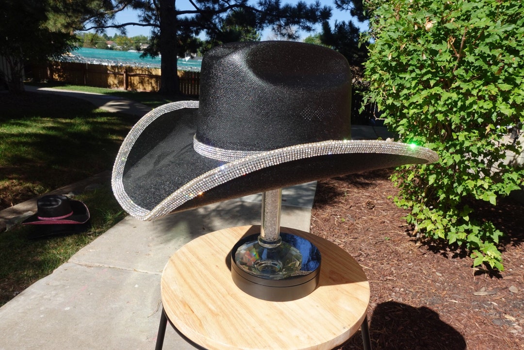 Rimmed Rhinestone Cowgirl Hat. Western Wedding. Country - Etsy