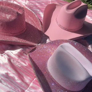 Pink Rhinestone Cowgirl Hat. Western Wedding. Country Concert. Space ...