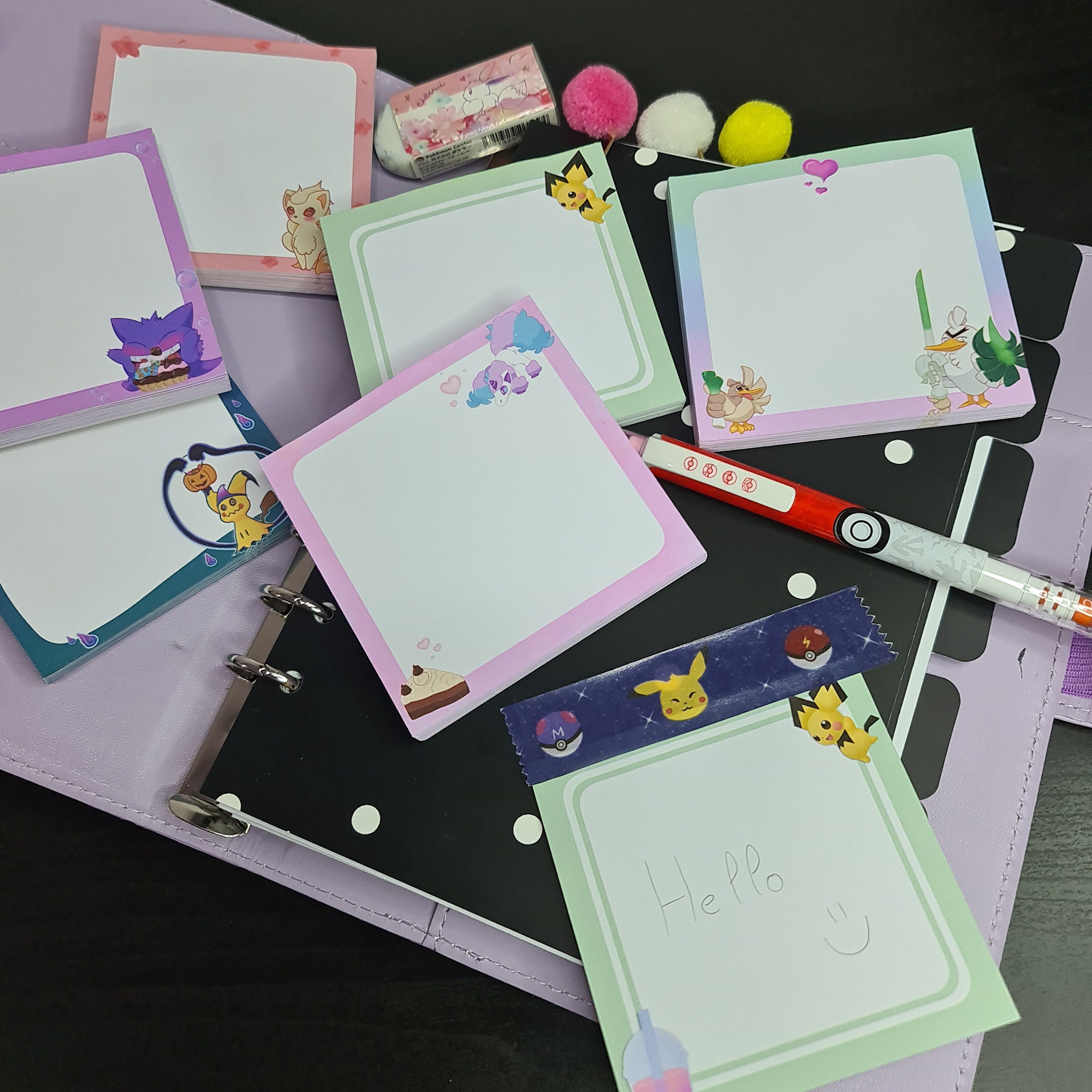 Pokemon Notepad Fanart Mimikyu, Pichu, Ninetails, Farfetch, Gengar ...