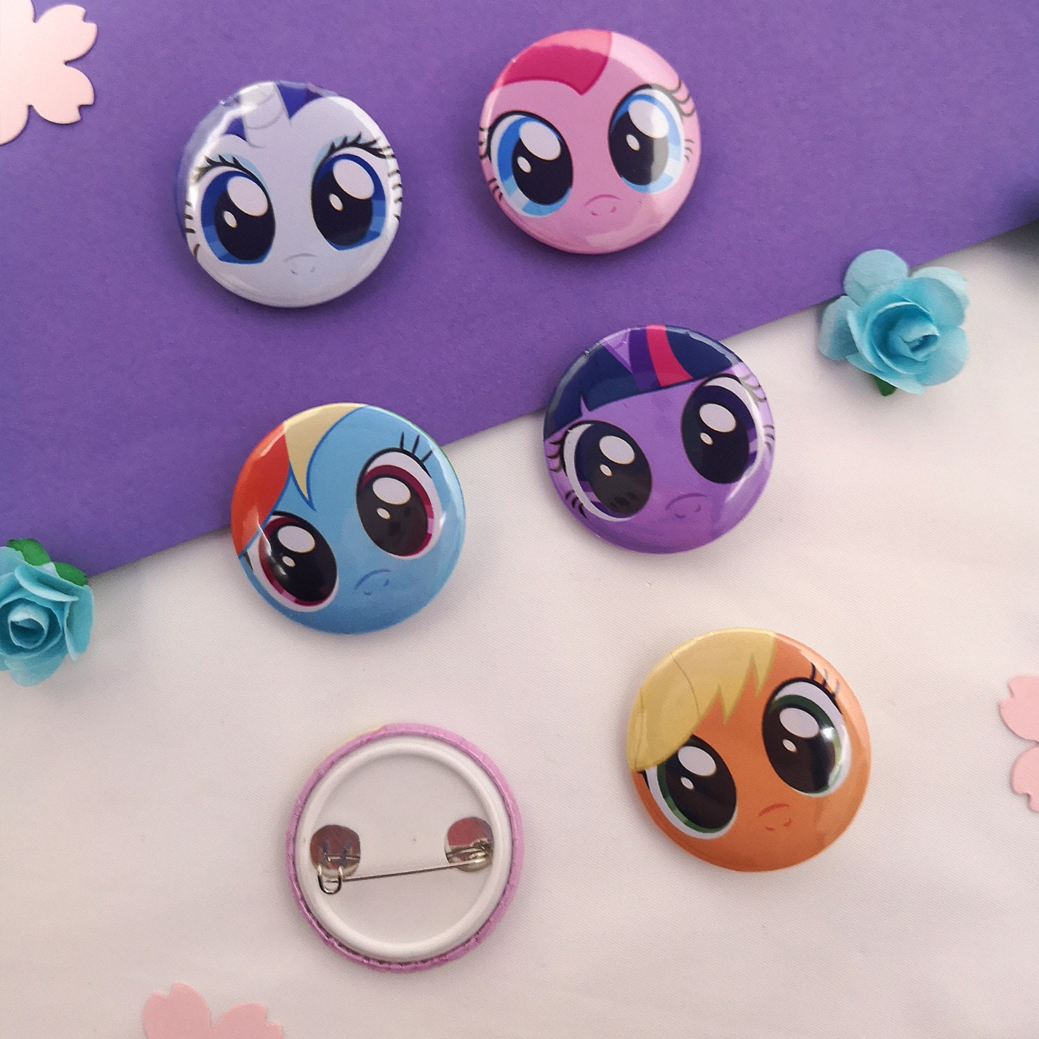 My Little Pony Faces Button Badges - Etsy UK