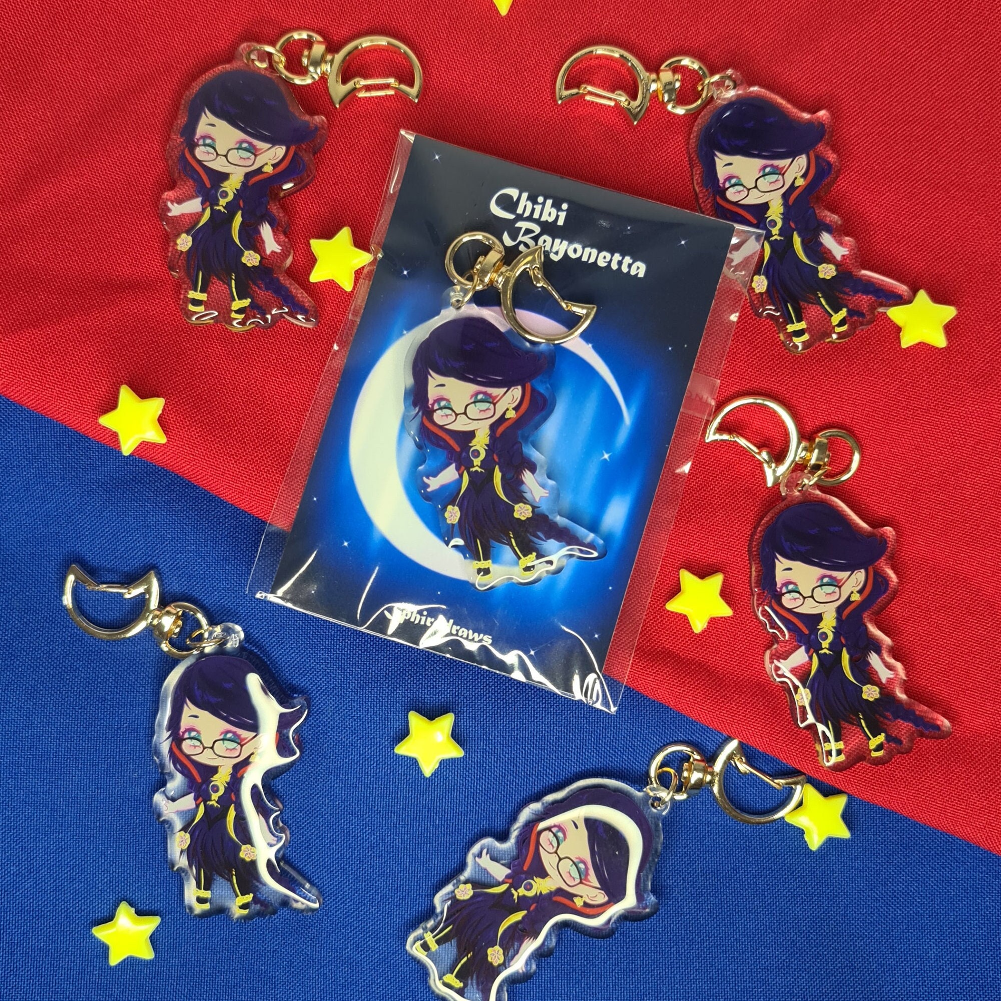Chibi Bayonetta Fanart Acrylic Keychain Charms - Etsy
