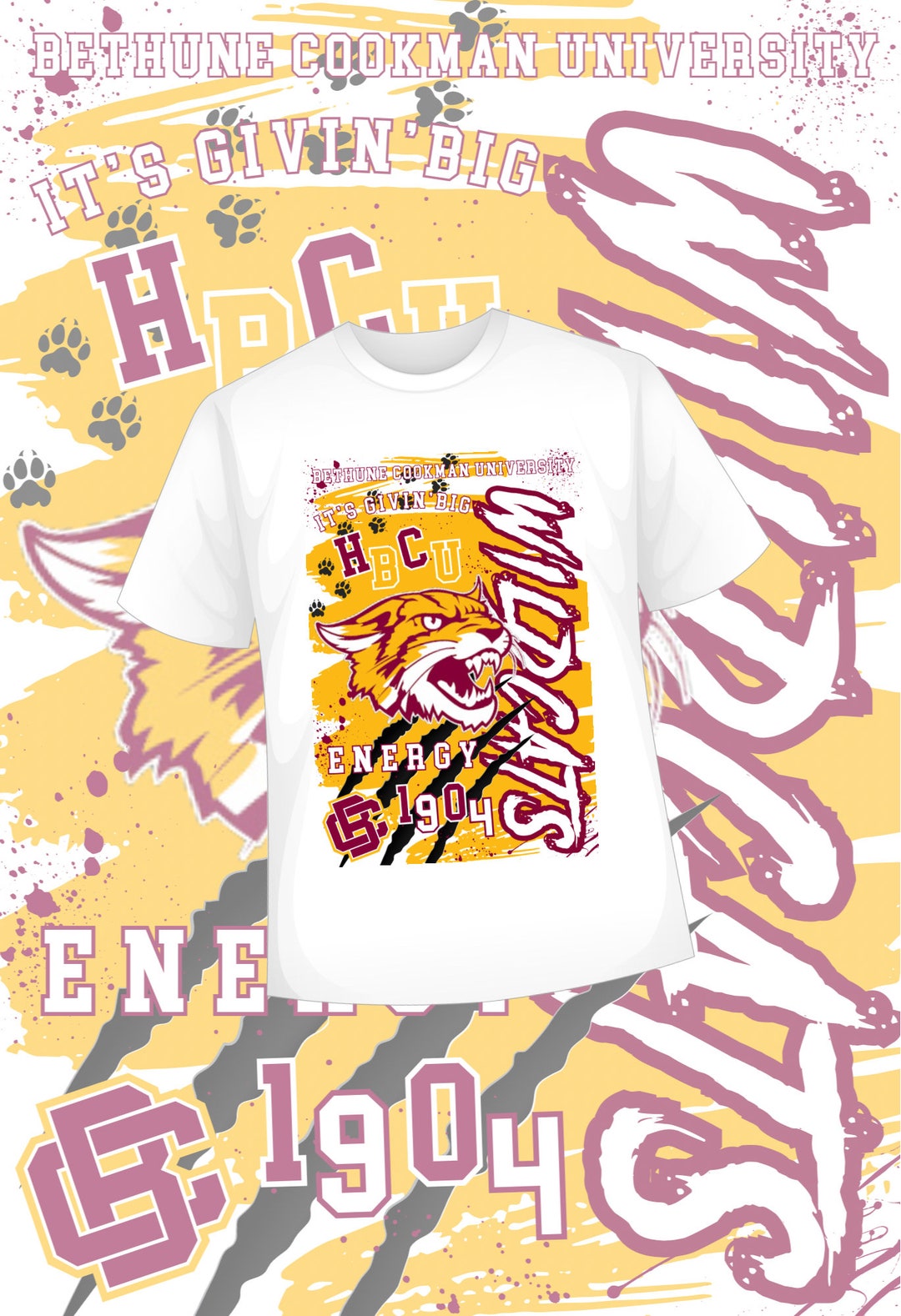 BCU Wildcats Shirt: Bethune Cookman University HBCU Sublimation Tee - Etsy
