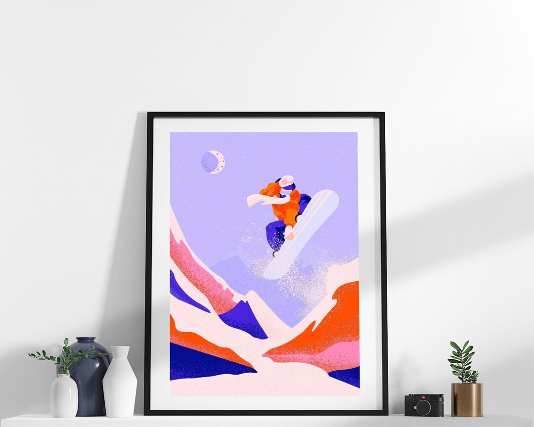 Snowboarding is Coming Poster Art Print Beautiful Wall Art for Your ...