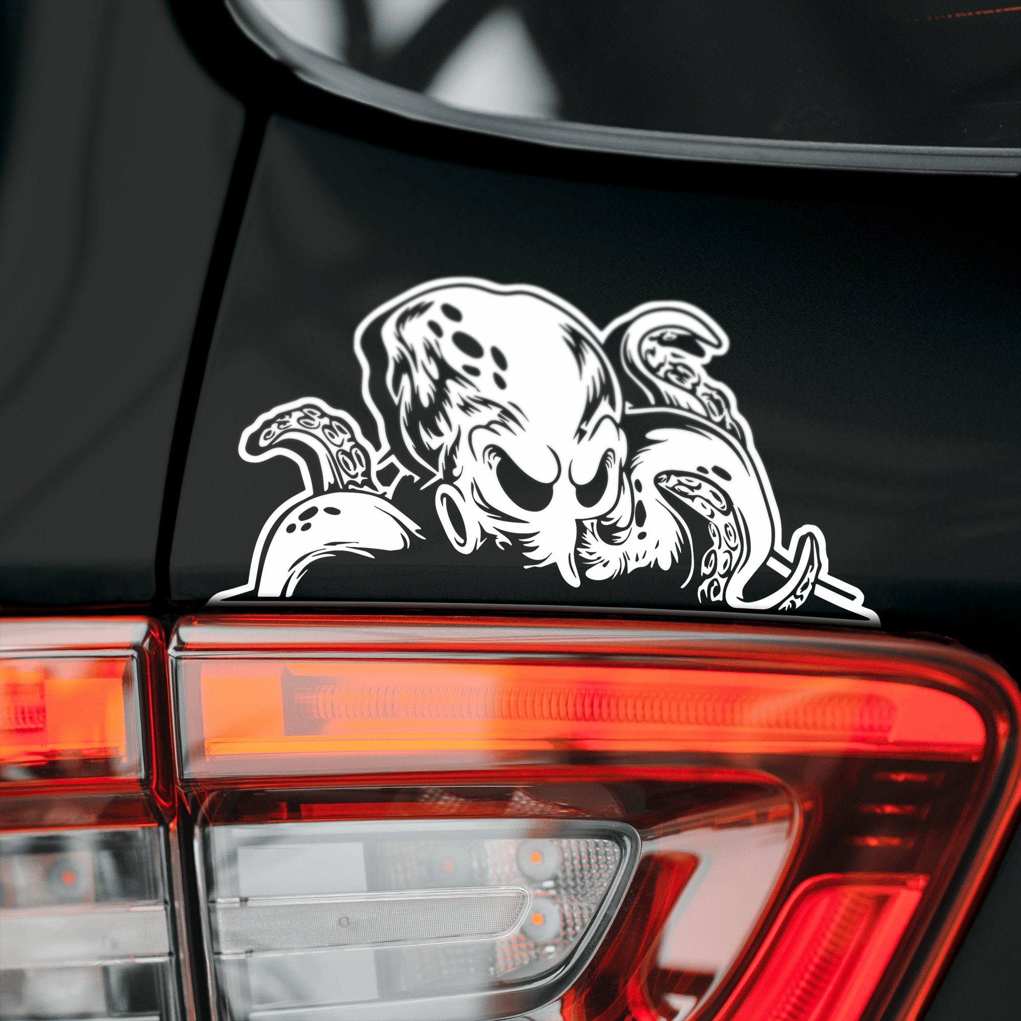 Peeking Monster Octopus Vinyl Decal: Unique Car/laptop Sticker - Etsy