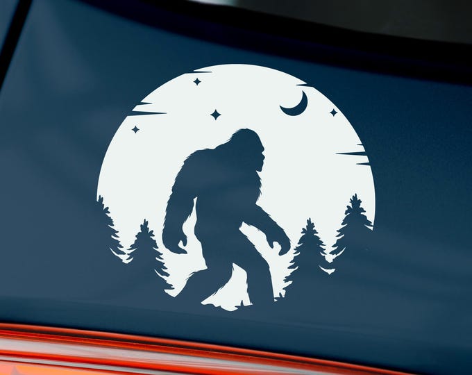 Roaring Sasquatch in the Forest Decal, Bigfoot Vinyl Stickers Decals ...