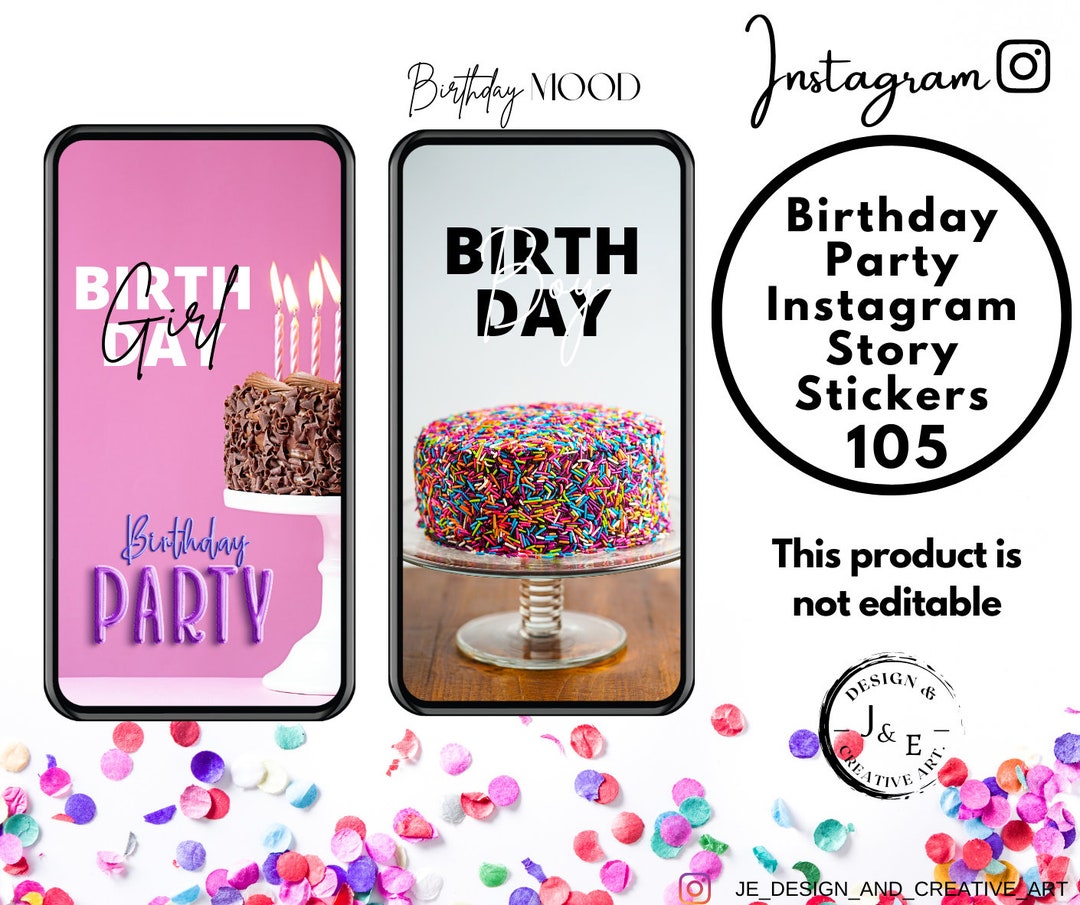 105 Birthday Instagram Story Sticker, Happy Birthday Instagram Story ...