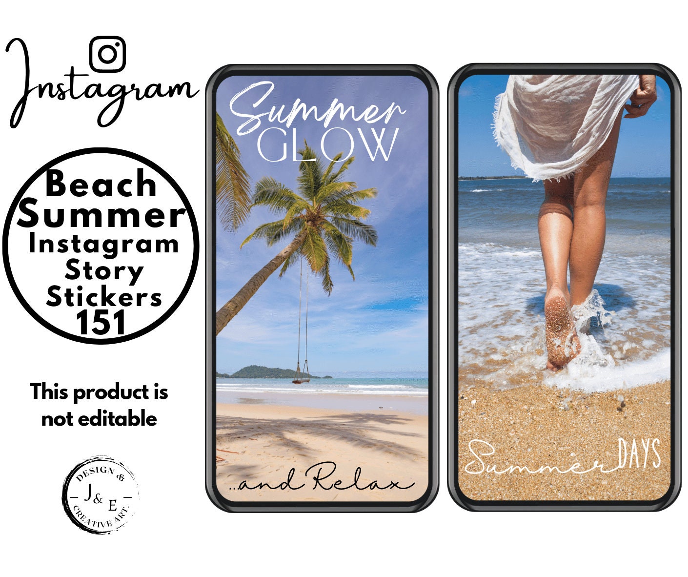 Summer Instagram Story Sticker, Beach Instagram Story Sticker, Travel ...
