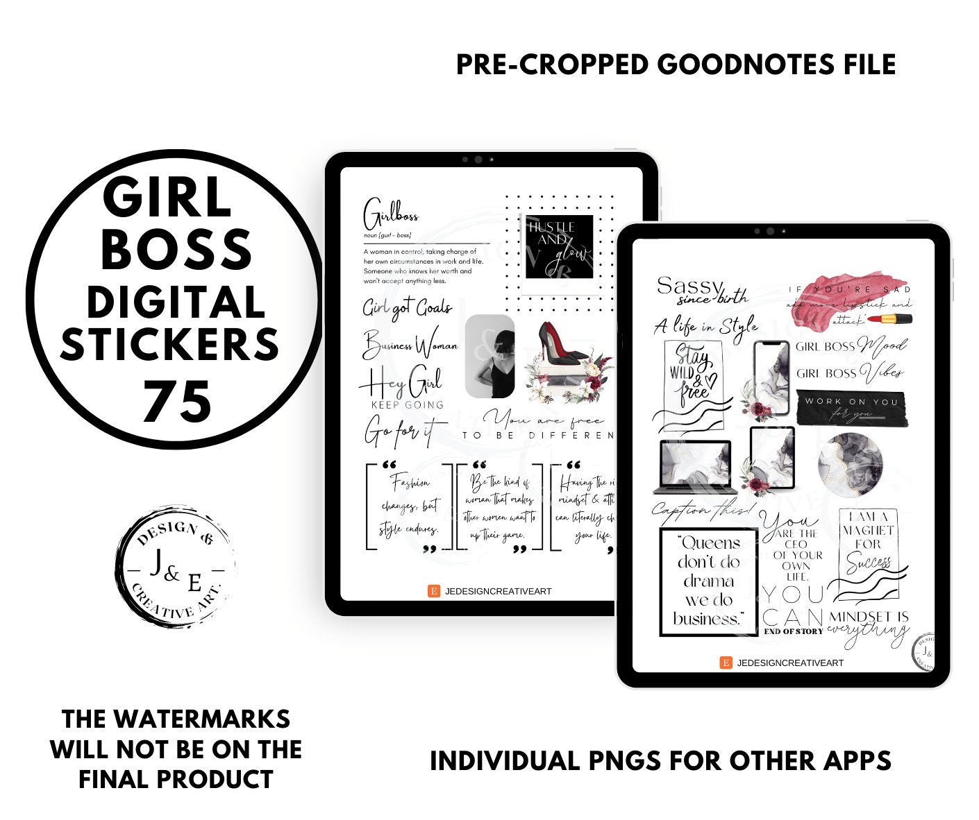 Girl Boss Goodnotes Stickers, Boss Babe Digital Stickers, Business ...
