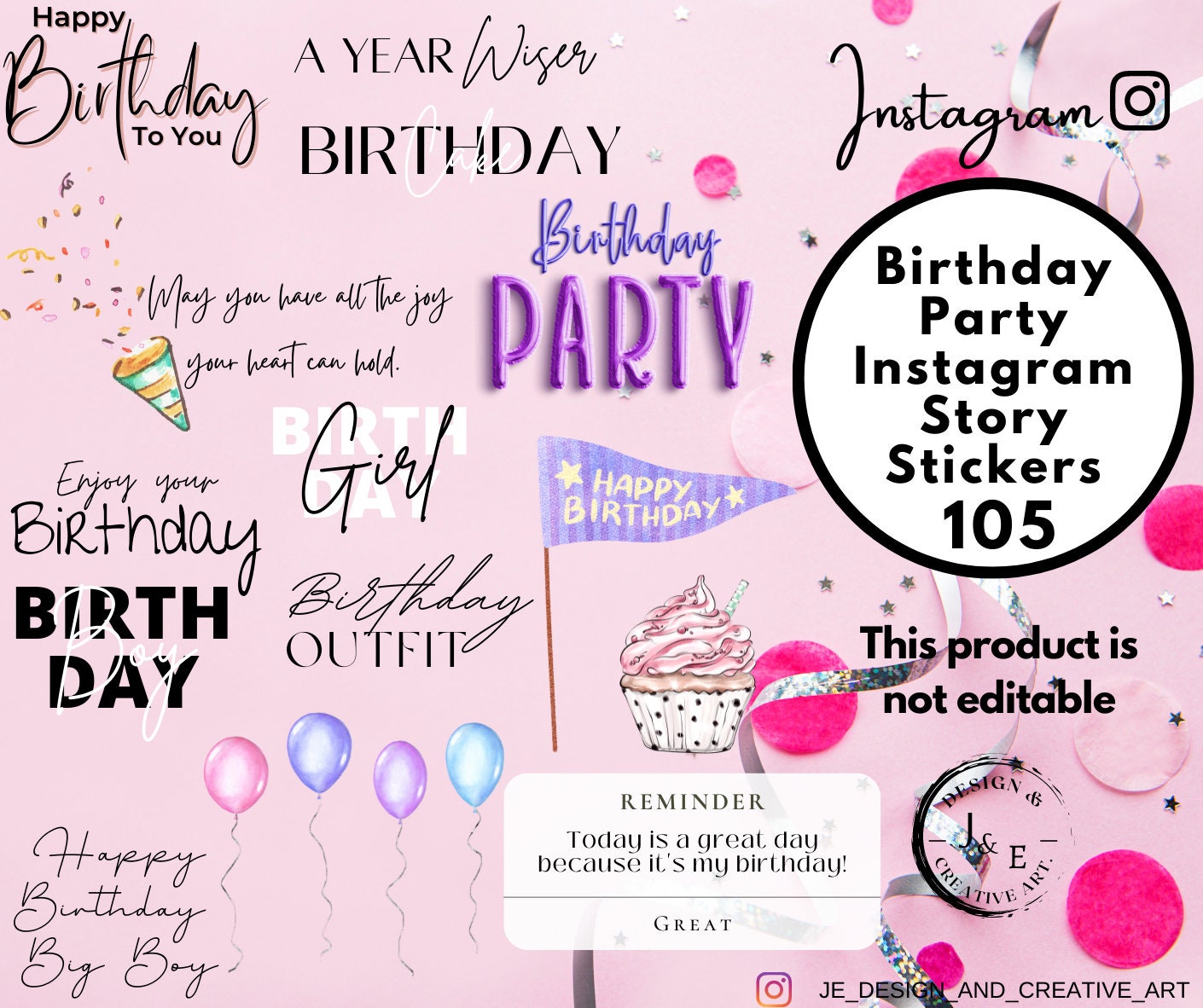 105 Birthday Instagram Story Sticker, Happy Birthday Instagram Story ...