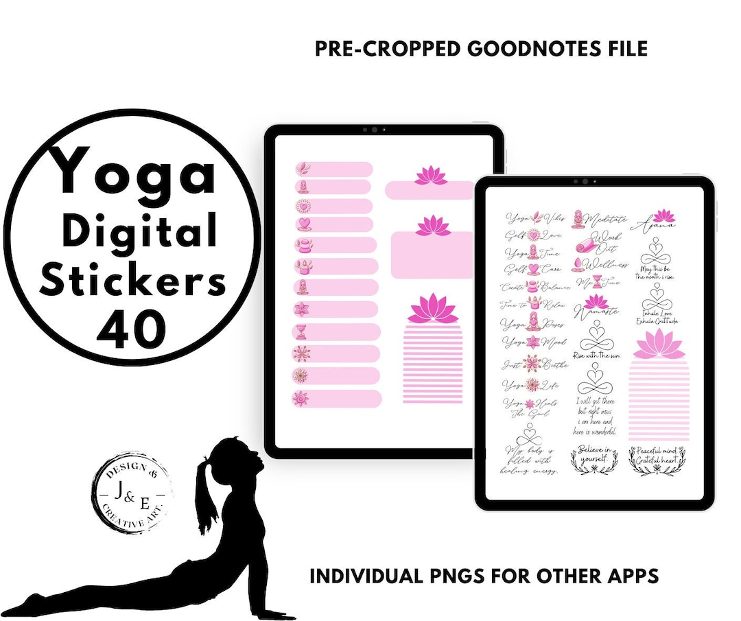 Yoga Digital Stickers, Mindfulness Digital Stickers, Workout Digital ...