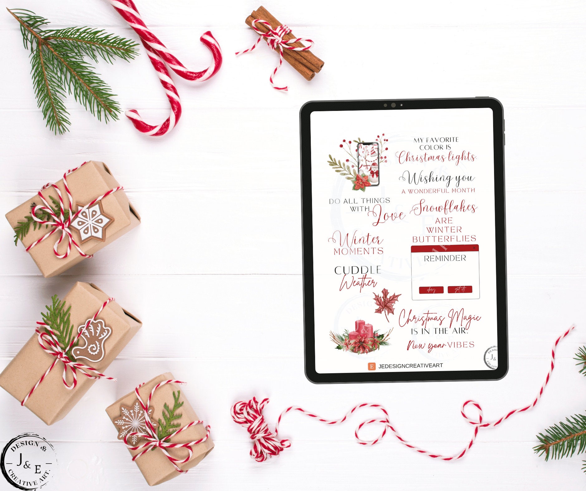 Christmas Goodnotes Stickers, Winter Digital Sticker, Christmas Theme ...