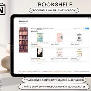 Notion Reading Journal Template, Reading Journal Planner, Reading ...